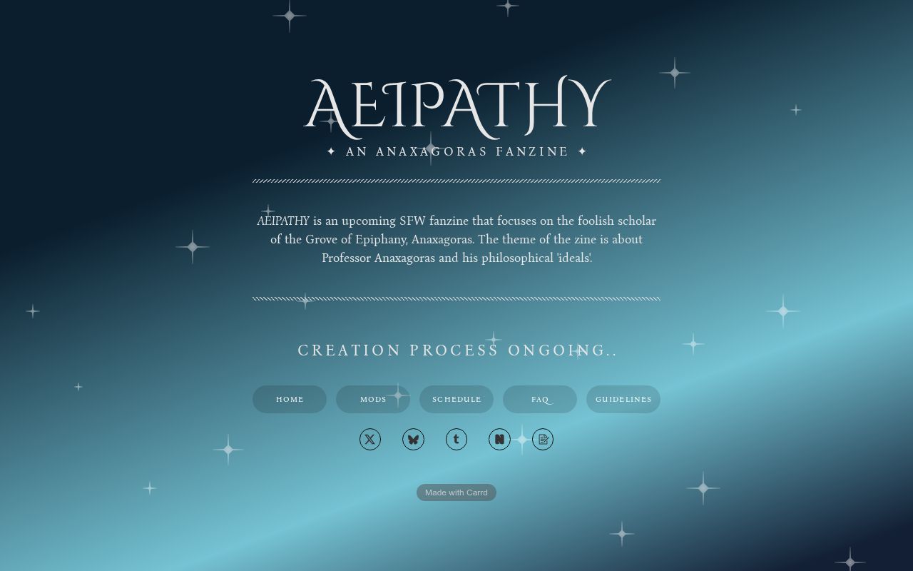 AEIPATHY: An Anaxagoras Fanzine